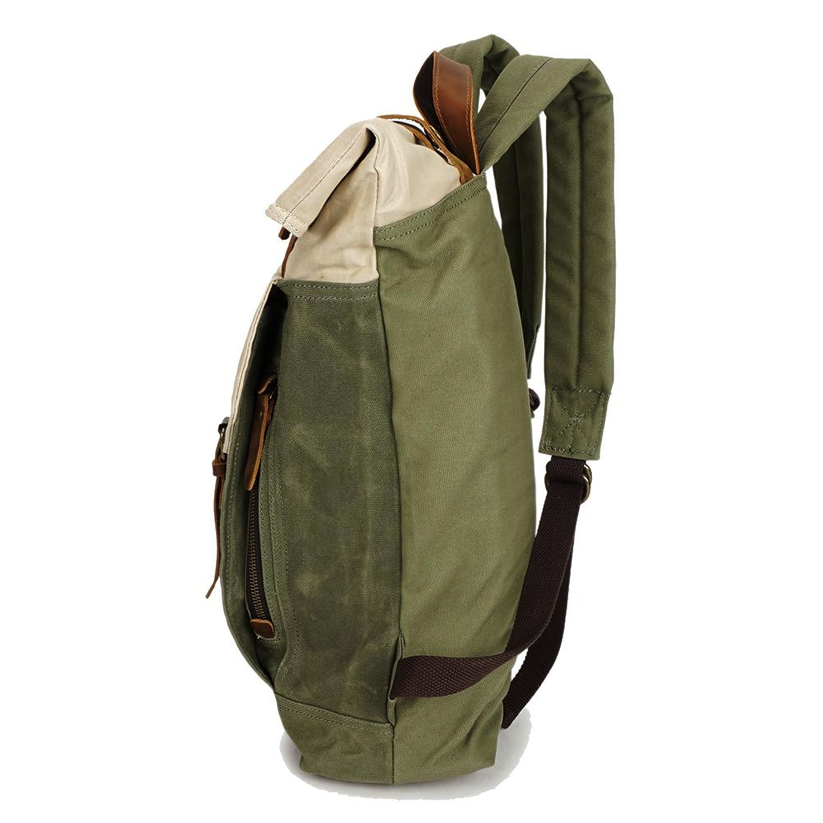 Canvas Laptop Backpack with Notebook Sleeve - Waterproof