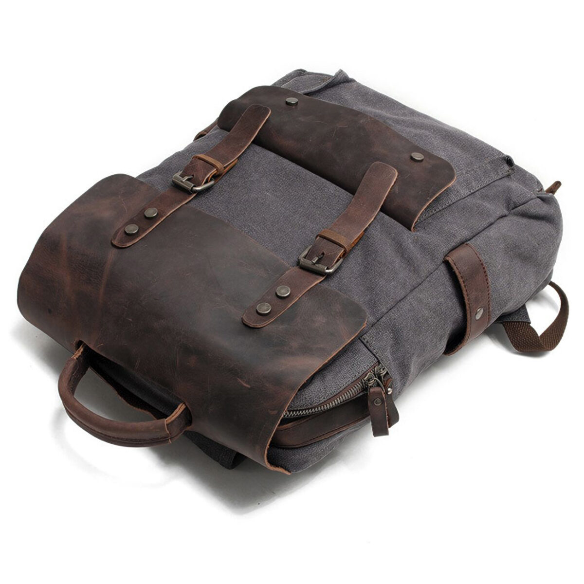 Vintage Canvas Leather Backpack - Handcrafted & Sustainable