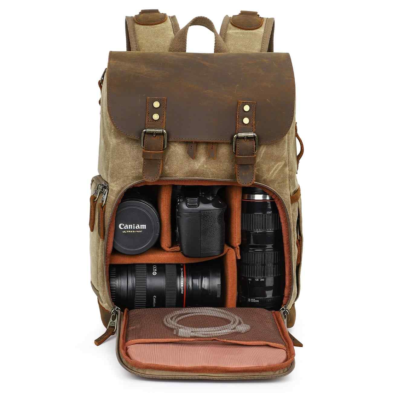 Canvas Leather Camera Backpack - KOYLIM Official Site