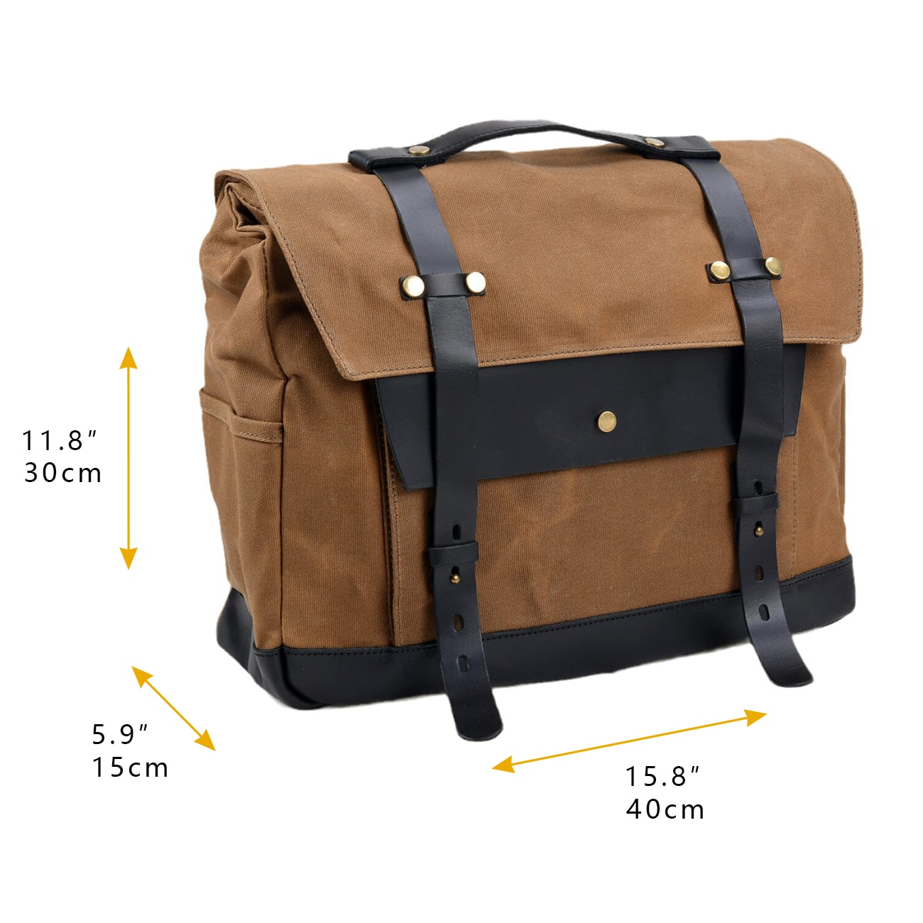 Motorcycle & Bicycle Messenger Bag with Leather Straps